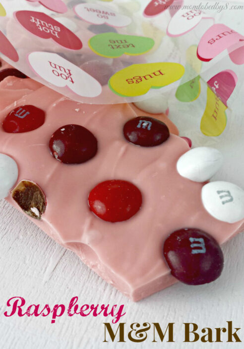 Raspberry M&M Bark Recipe - Motherhood Defined